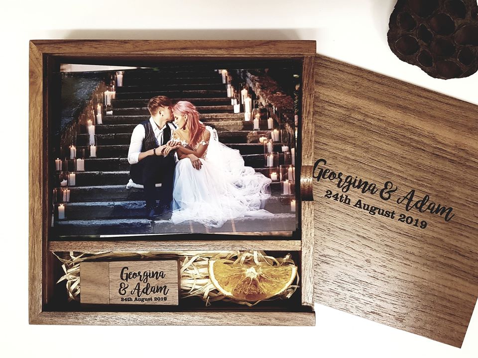 Walnut Wooden Wedding Photography Presentation Box & USB – Impressions ...